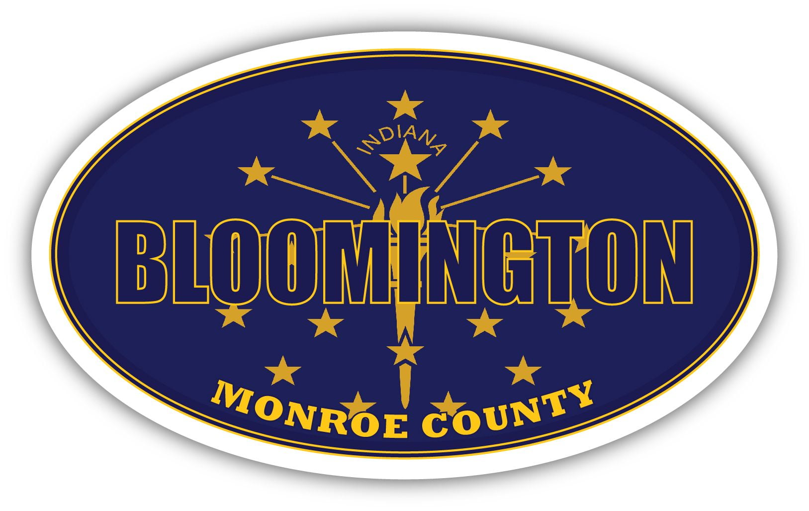 Bloomington City Indiana State Flag | IN Flag Monroe County Oval State ...