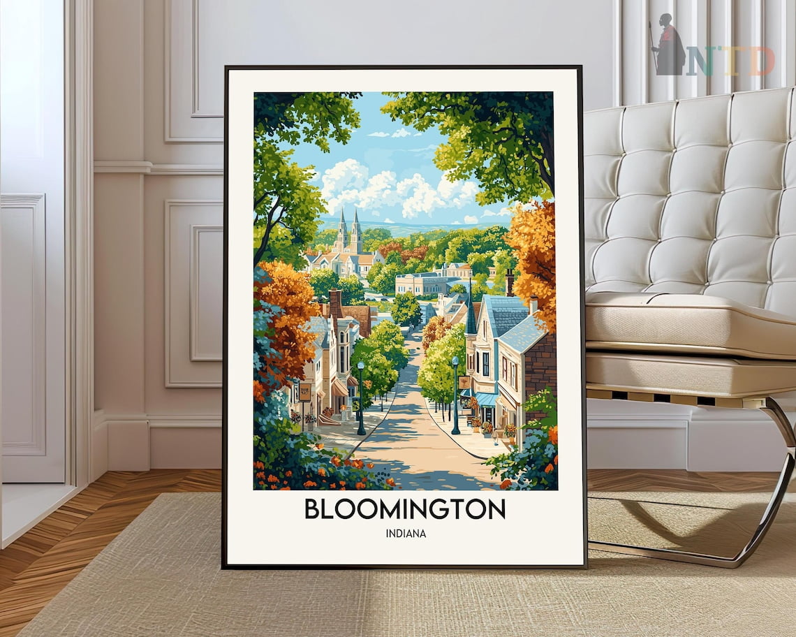 Bloomington Travel Poster, Bloomingtonbloomington Poster Print ...