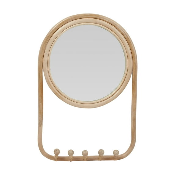 Bloomingville Bloomingville Round Rattan Framed Wall Mirror with 5 ...