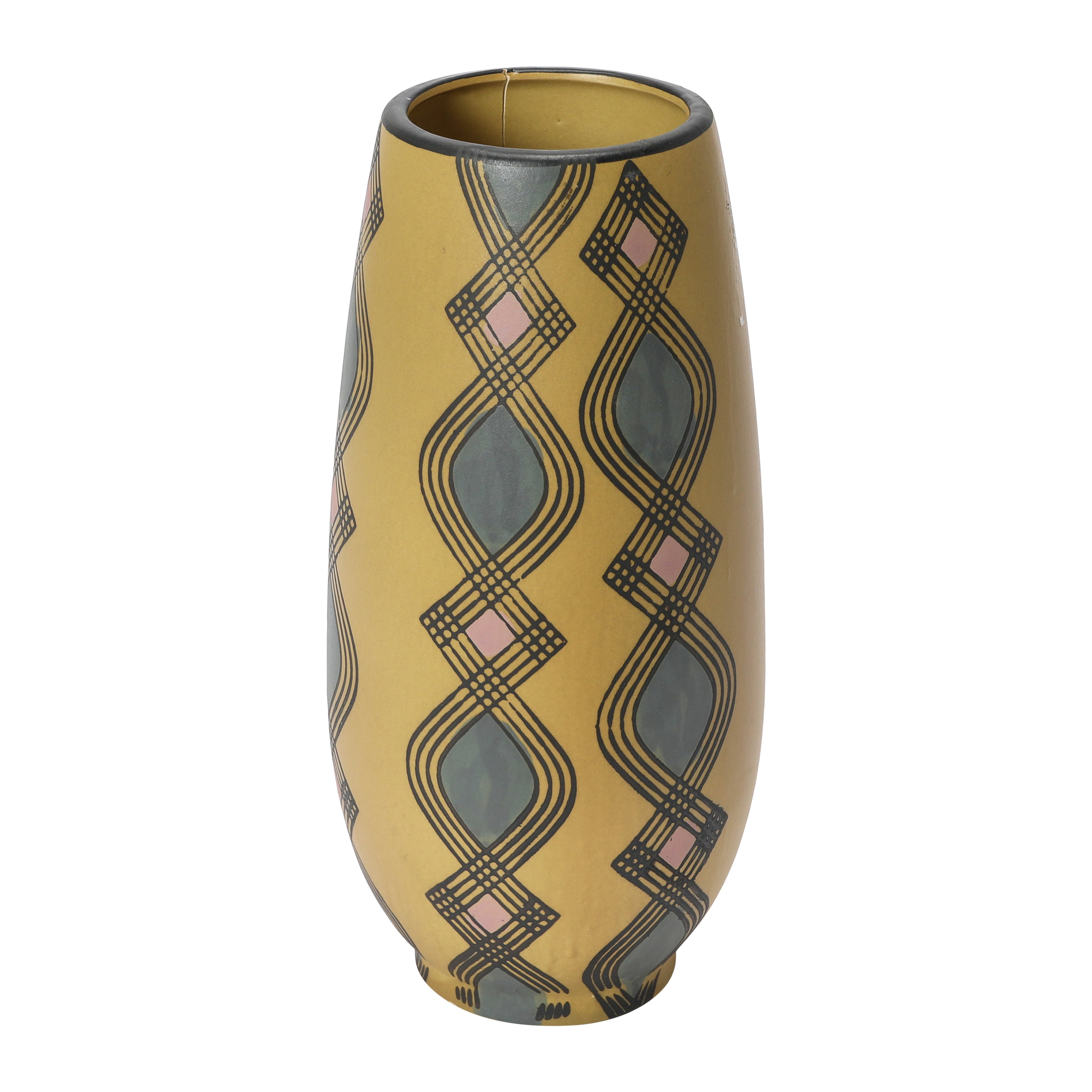 Bloomingville Hand Painted Stoneware Vase with Pattern, Lavender and ...