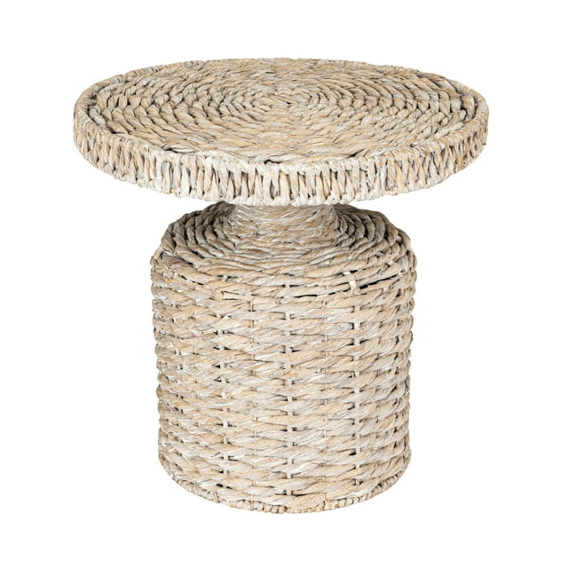 Bloomingville Hand-Woven Water Hyacinth Table, Whitewashed - Walmart.com
