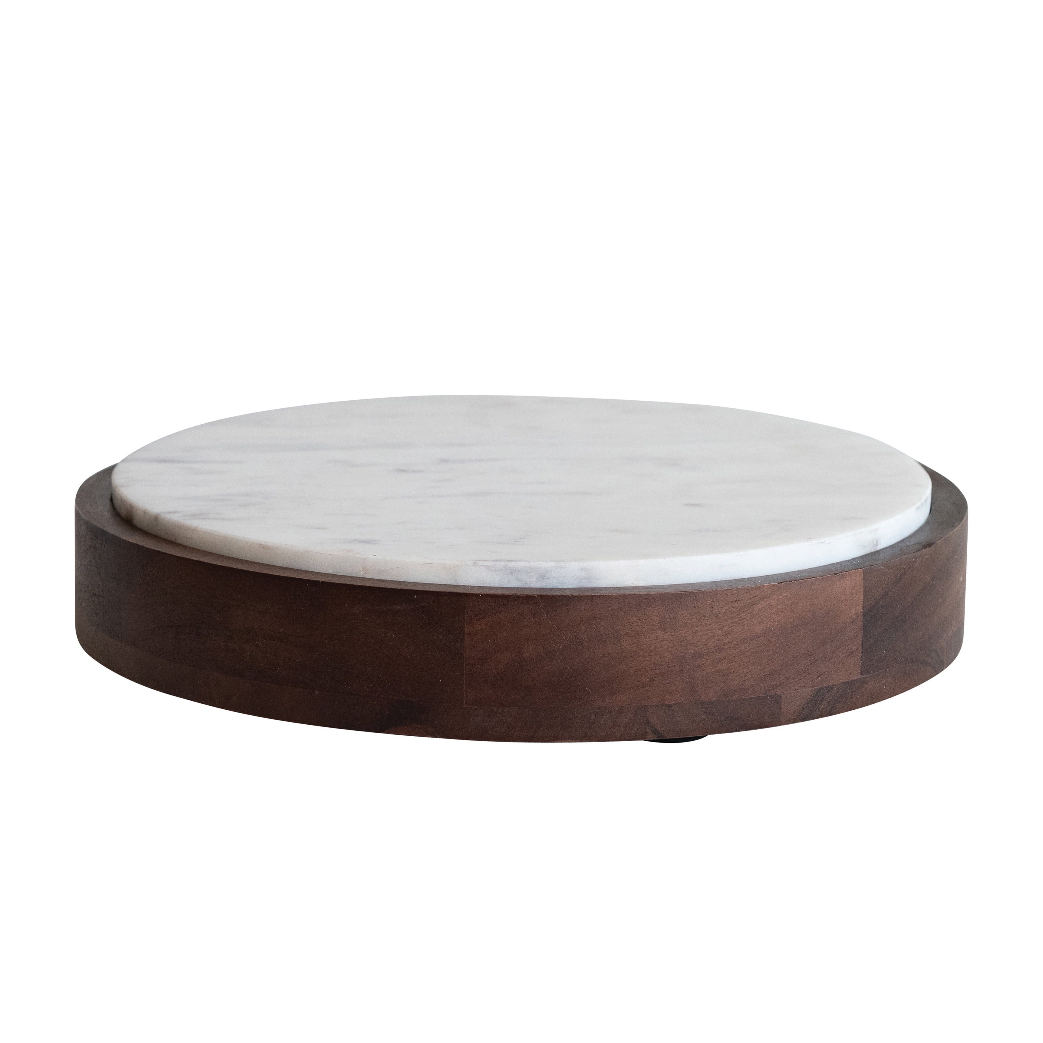 Bloomingville Mango Wood and Marble Food Pedestal with Removable Marble ...