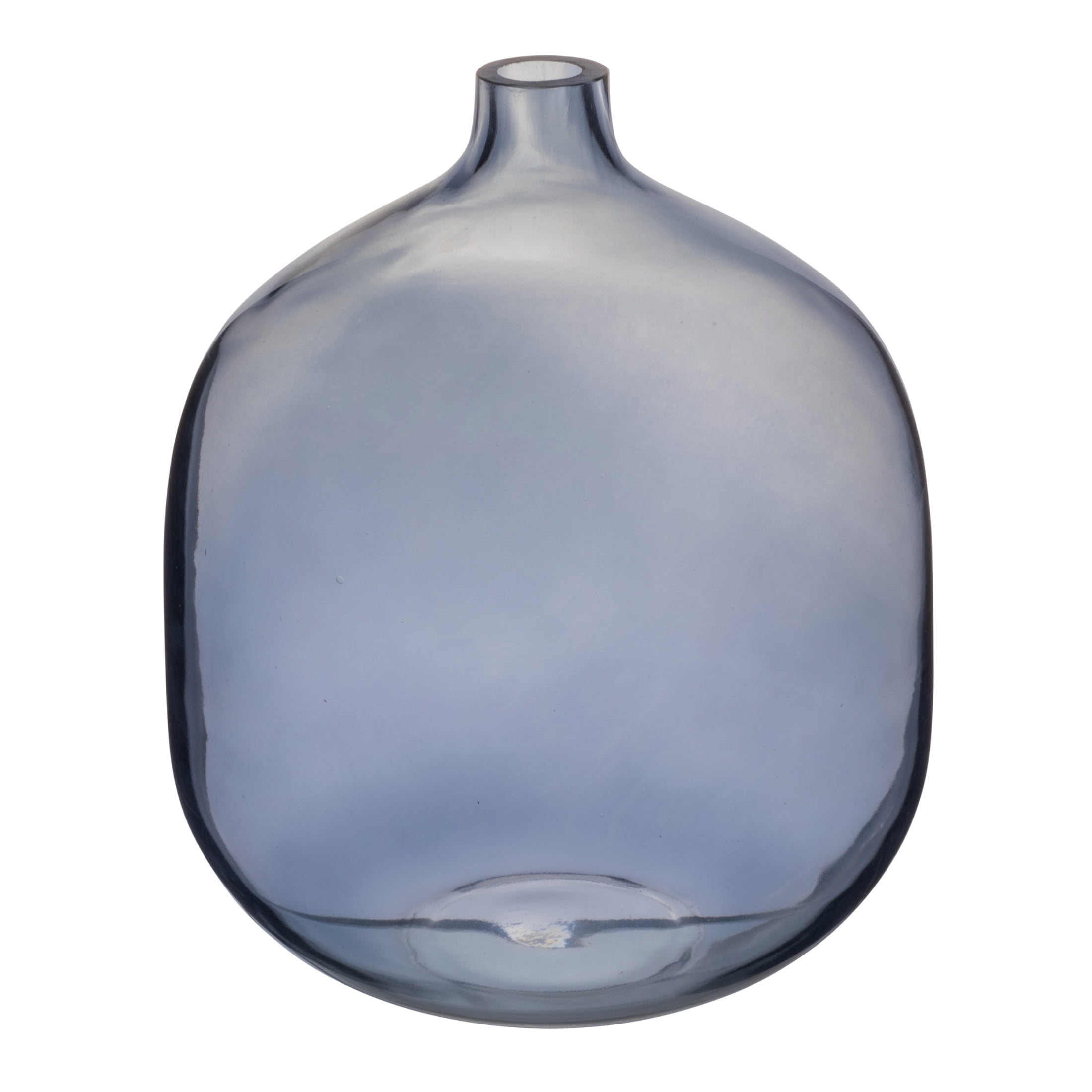 Bloomingville Modern Round Tinted Glass Vase, Blue - Walmart.com