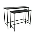 Bloomingville Oak Metal and Acacia Nesting Tables, Black, Small and Large, Set of 2 - Walmart.com