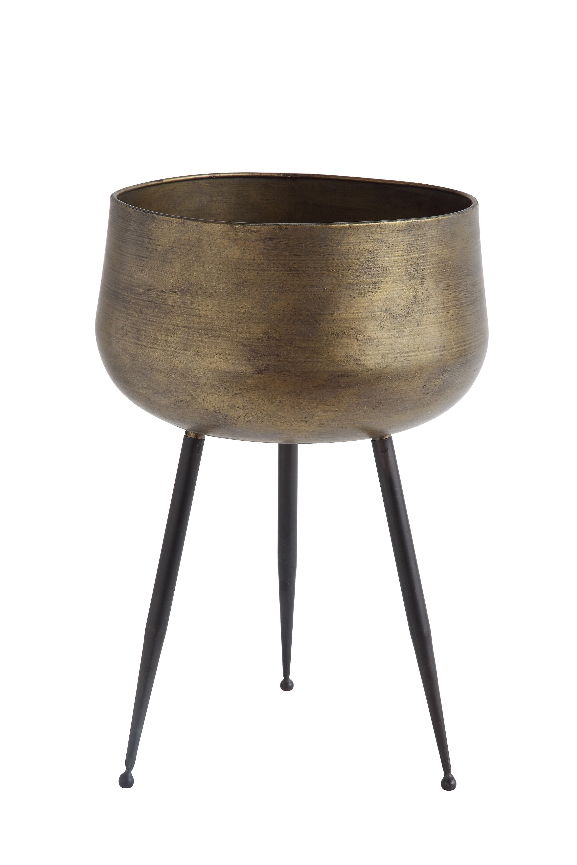Bloomingville Round Bronze Metal Flower Pot with Legs - Walmart.com