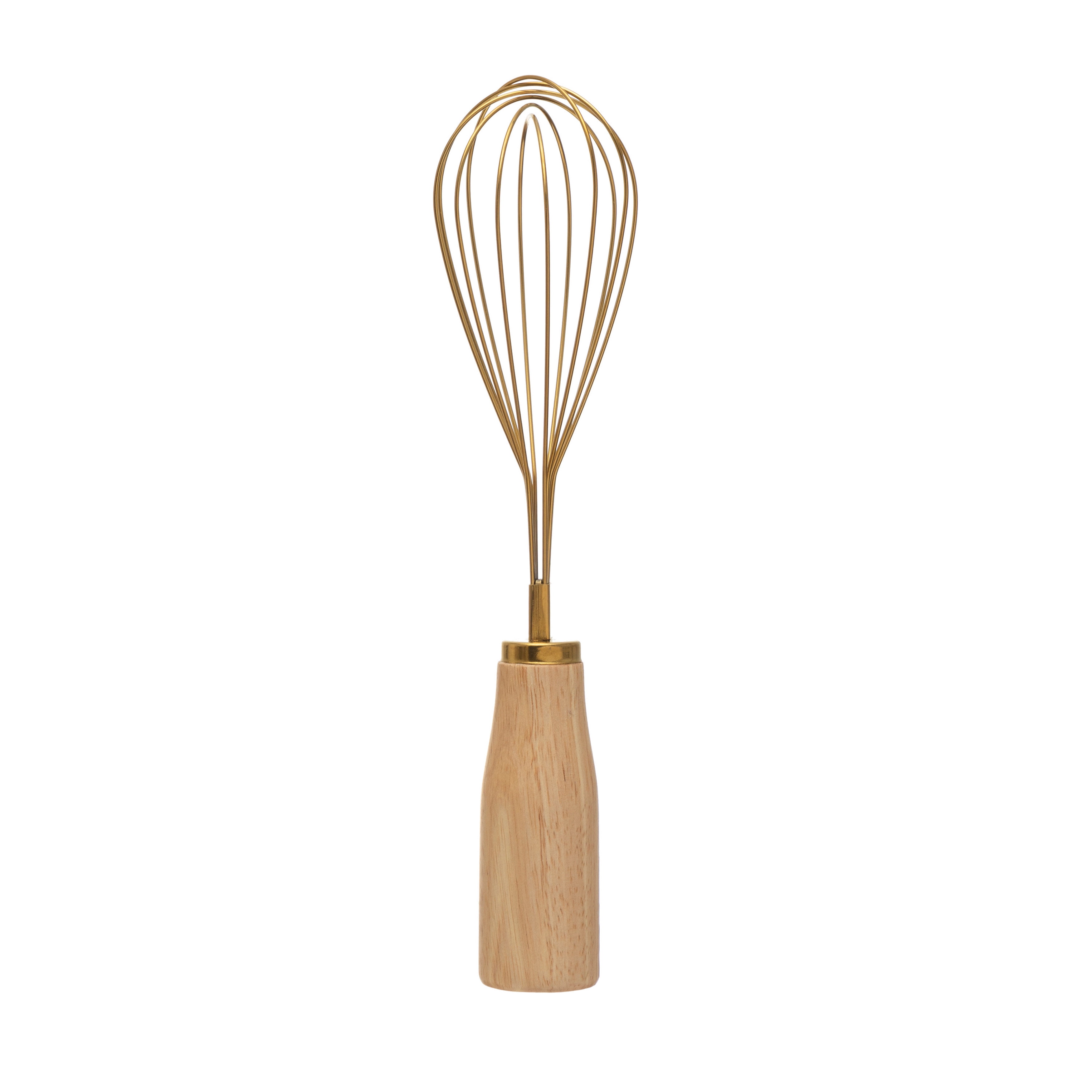 Bloomingville Standing Stainless Steel Whisk with Wood Handle, Gold ...
