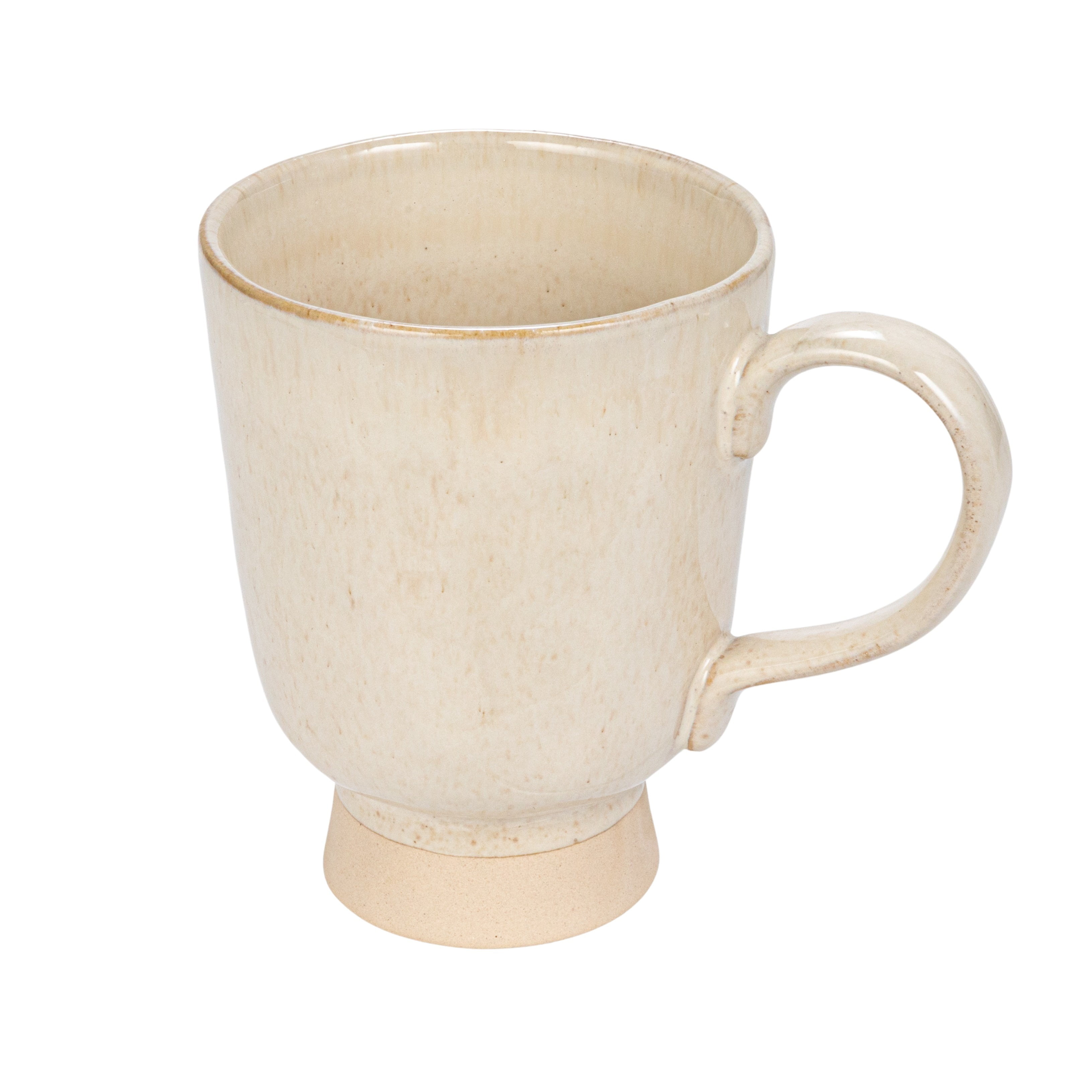 Bloomingville Stoneware Footed Mug with Speckled Glaze, Cream - Walmart.com