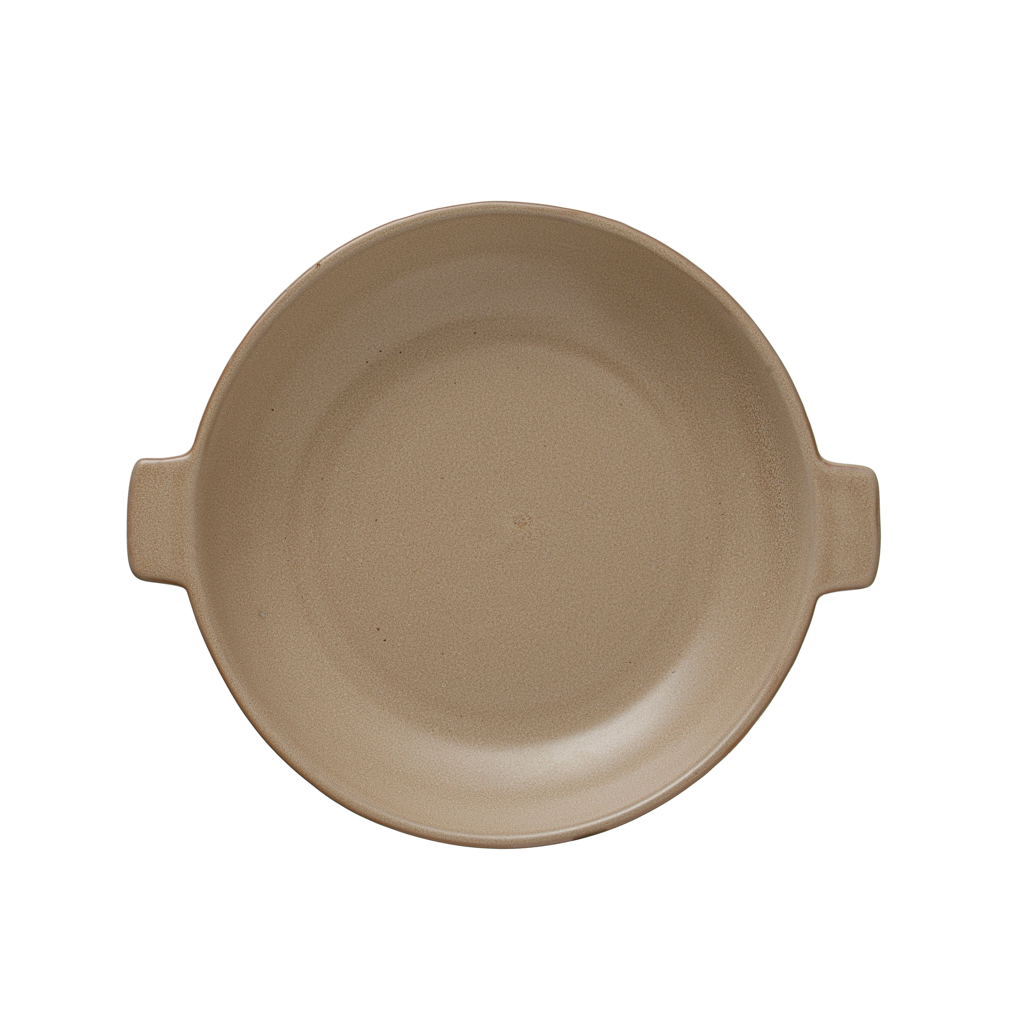 Bloomingville Stoneware Plate with Handles, Matte Beige Reactive Glaze ...
