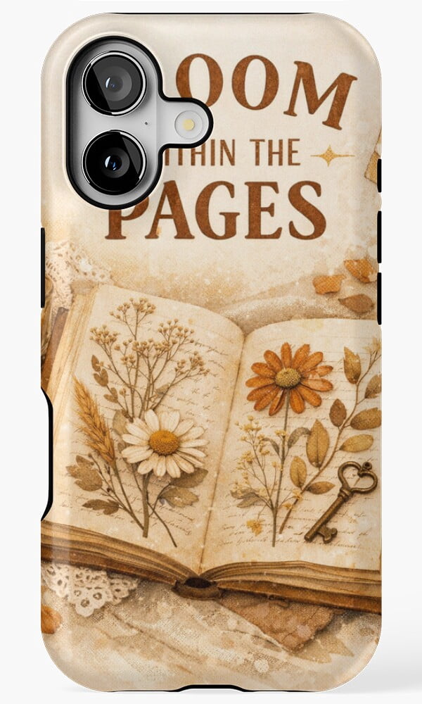 Blooms Between Pages Book Phone Case for iPhone 11 12 13 14 15 16 17 ...