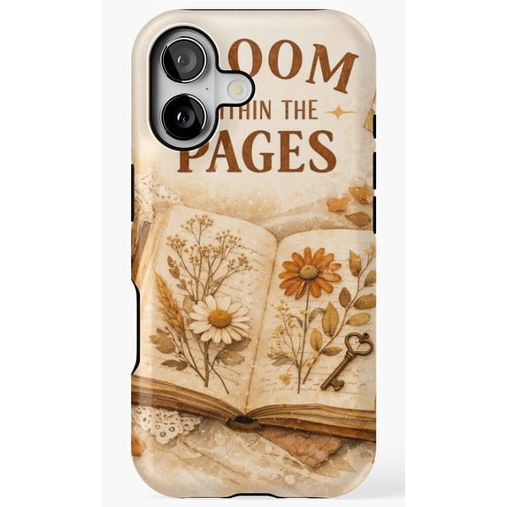 Blooms Between Pages Book Phone Case for iPhone 11 12 13 14 15 16 17 ...