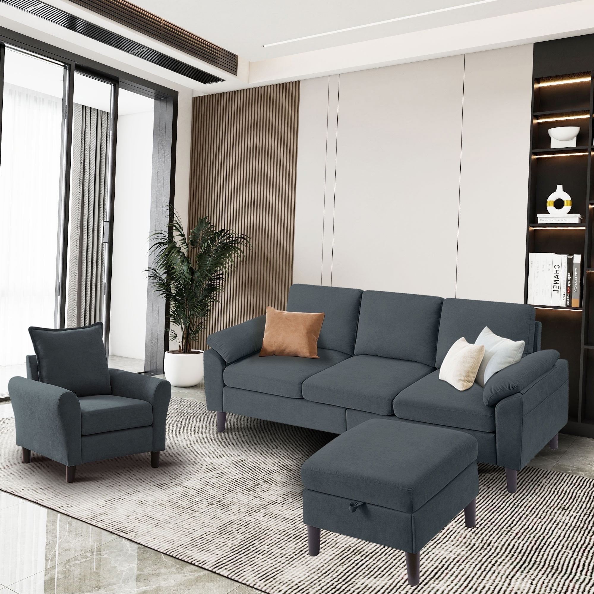 Soscana Living Room Furniture Sofa Set,Sectional Sofa with Storage ...