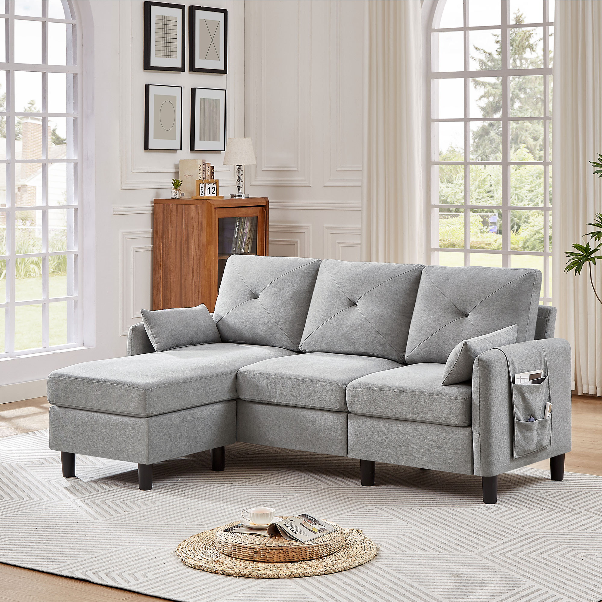 Sectional Couches for Living Room, Convertible Sectional Sofa Couch L Shaped Couch with Ottoman ...