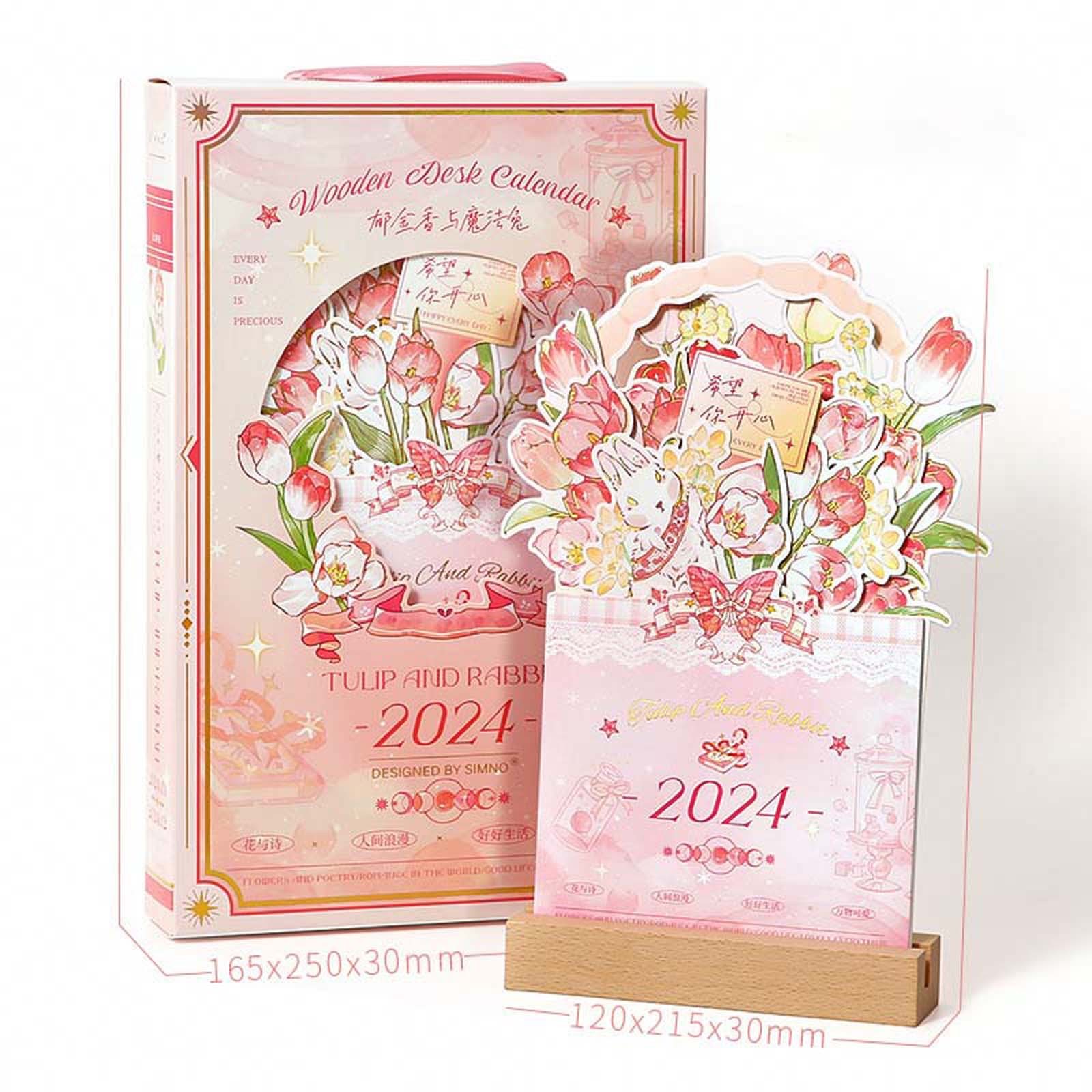Bloomy Flower Desk Calendar 2024, Creative Flower Calendar Bloomy ...
