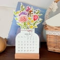 Bloomy Flowers Desk Calendar 2025,Floral Desktop Calendar with Wooden ...