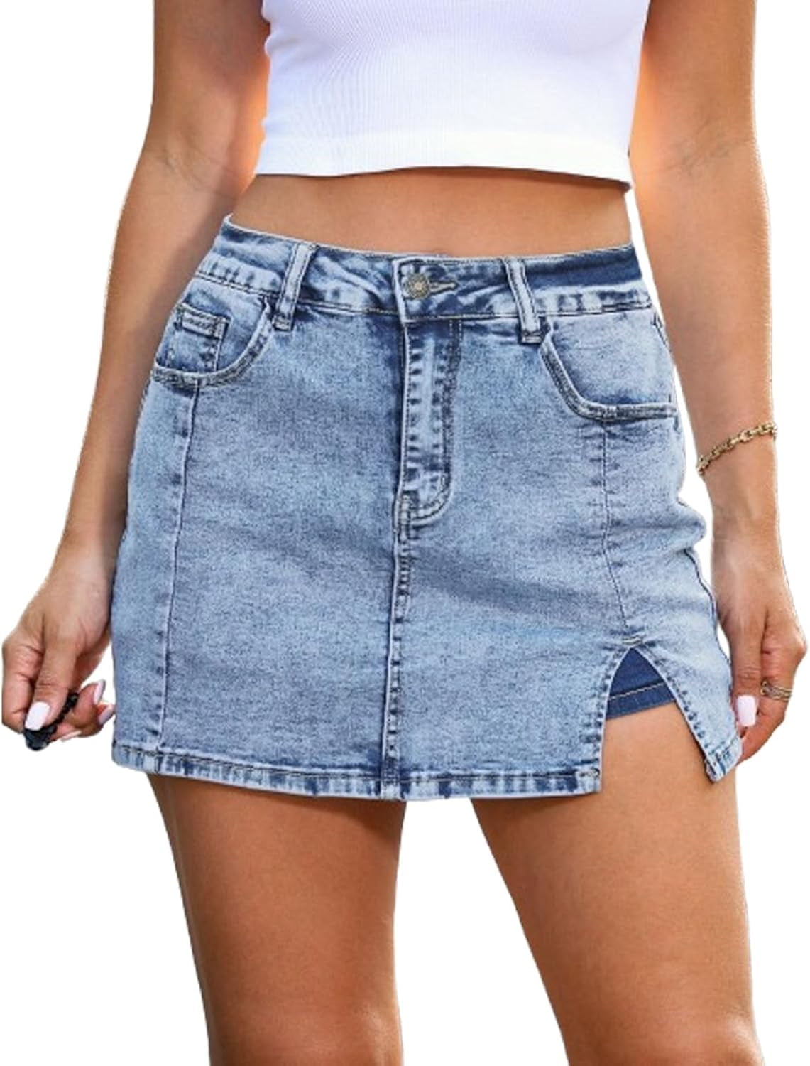 Bloomy Jean Skorts,Bloomy Skorts,Woman High Waisted Casual Stretchy ...