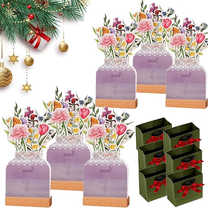 Bloomylog - 2025 Bloomy Flower Calendar, Bloomy Flowers Desk Calendar ...