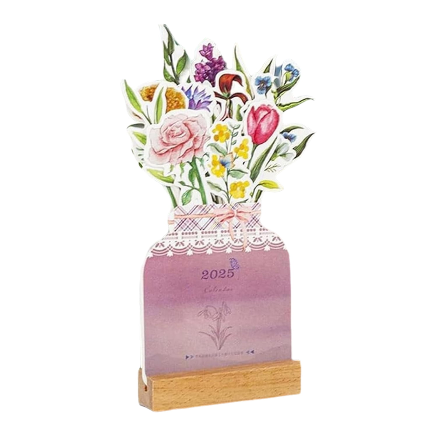 Bloomylog Flower Calendar 2025, Removable Vase Shaped Monthly Calendar ...