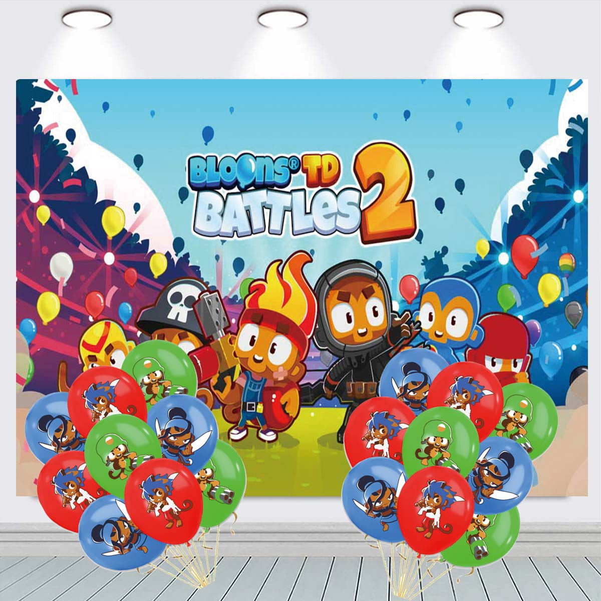Bloons TD Tower Defense Backdrop Banner Balloons Party Decorations ...