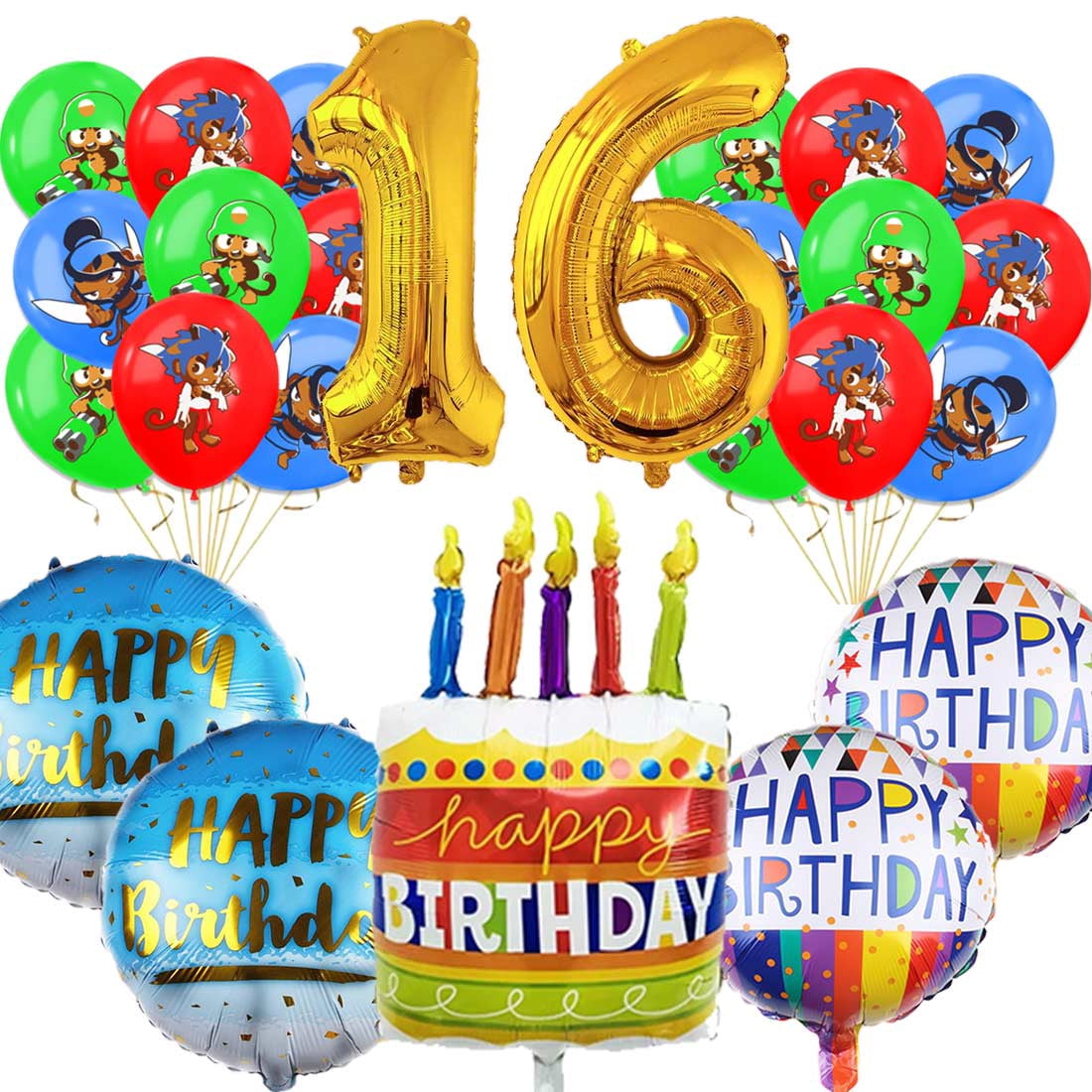 Bloons TD Tower Defense Balloons Party Supplies 16th Big Number ...