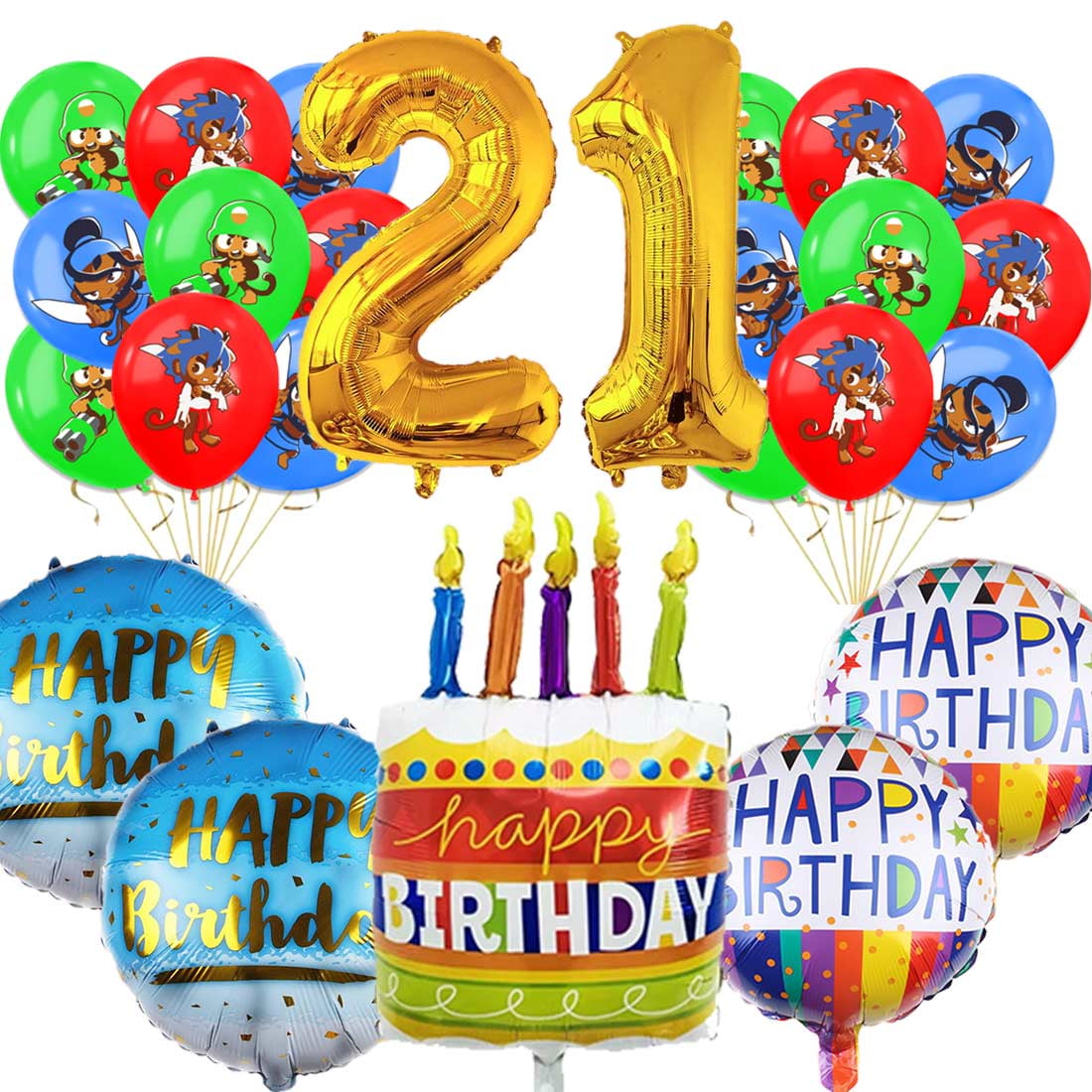 Bloons TD Tower Defense Balloons Party Supplies 21th Big Number ...