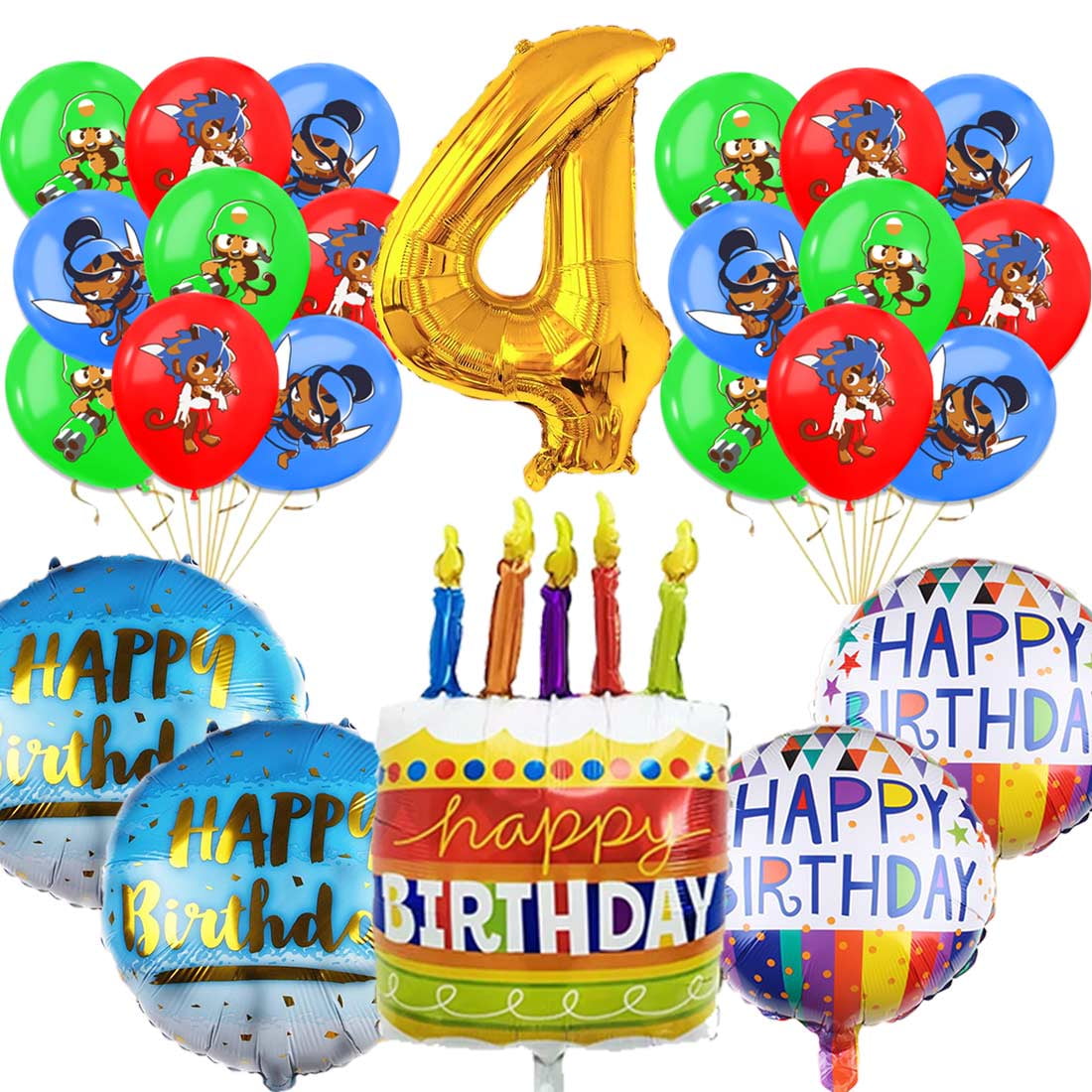 Bloons TD Tower Defense Balloons Party Supplies 4th Big Number ...