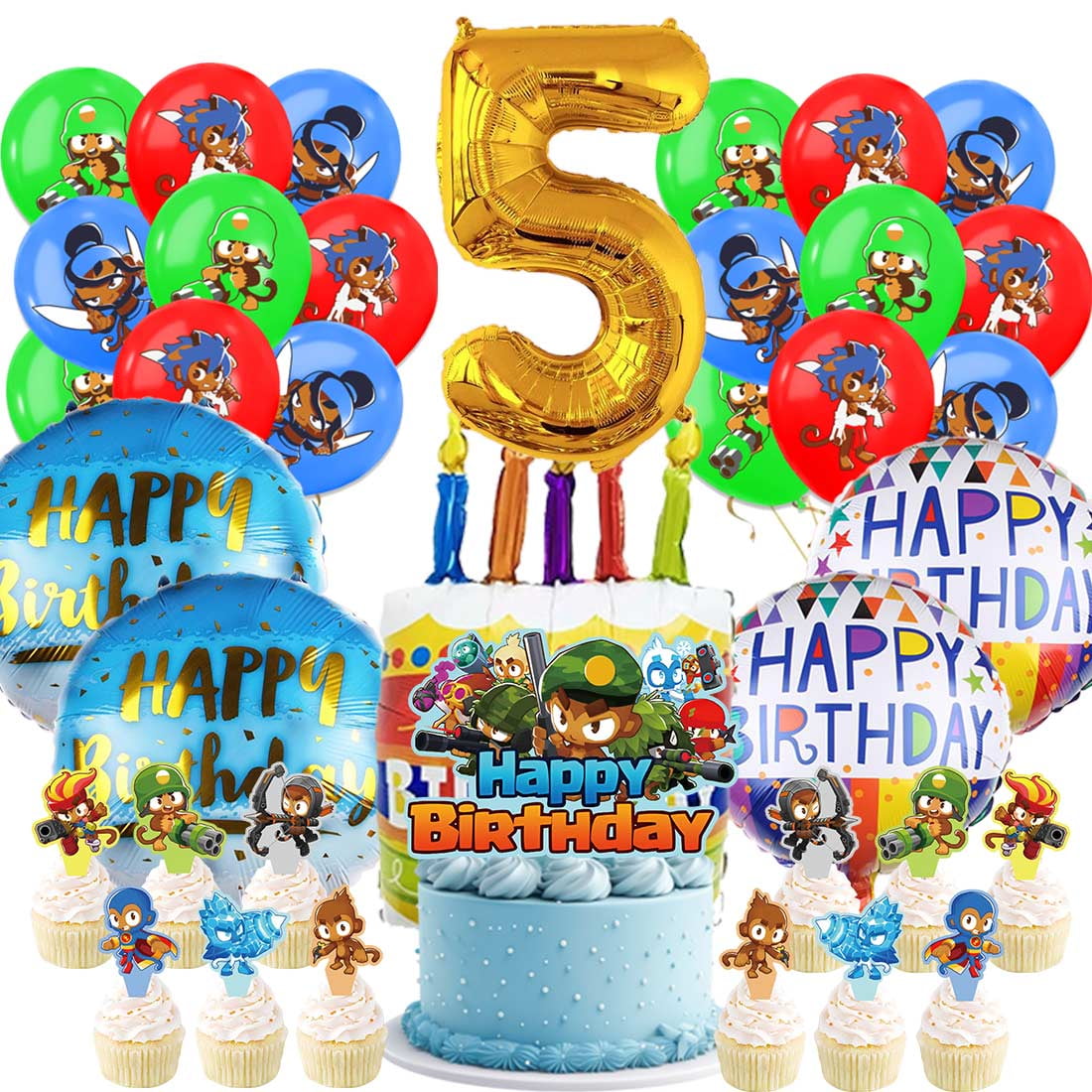 Bloons TD Tower Defense Party Supplies 5th Decor Kit Balloons Birthday ...