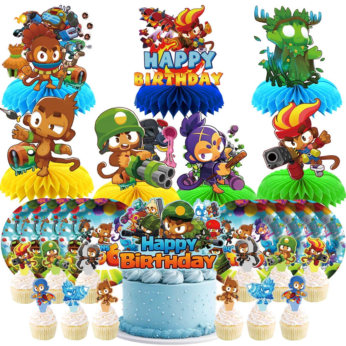 Bloons TD Tower Defense Party Supplies Decor Plates Fans Decorations ...