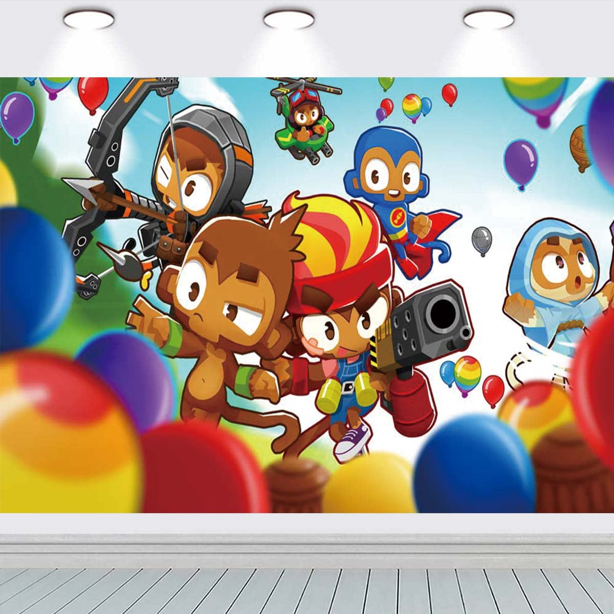 Bloons TD Tower Defense Post school Wall Decor Birthday Banner Backdrop ...