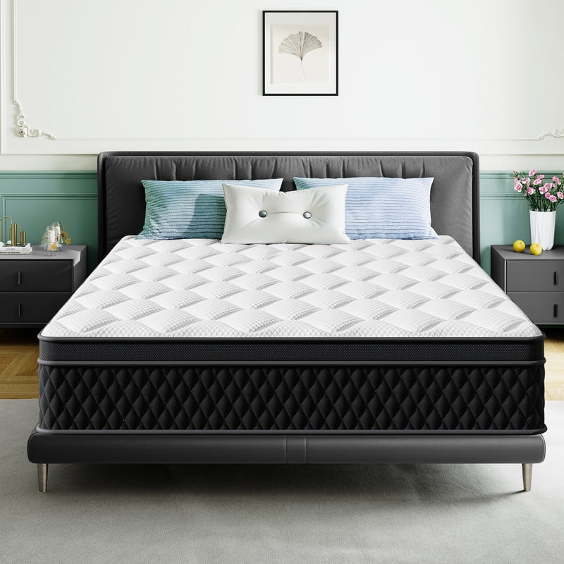 Blorly Hybrid Mattress, 10" Medium Plush Hybrid of Gel Memory Foam and ...