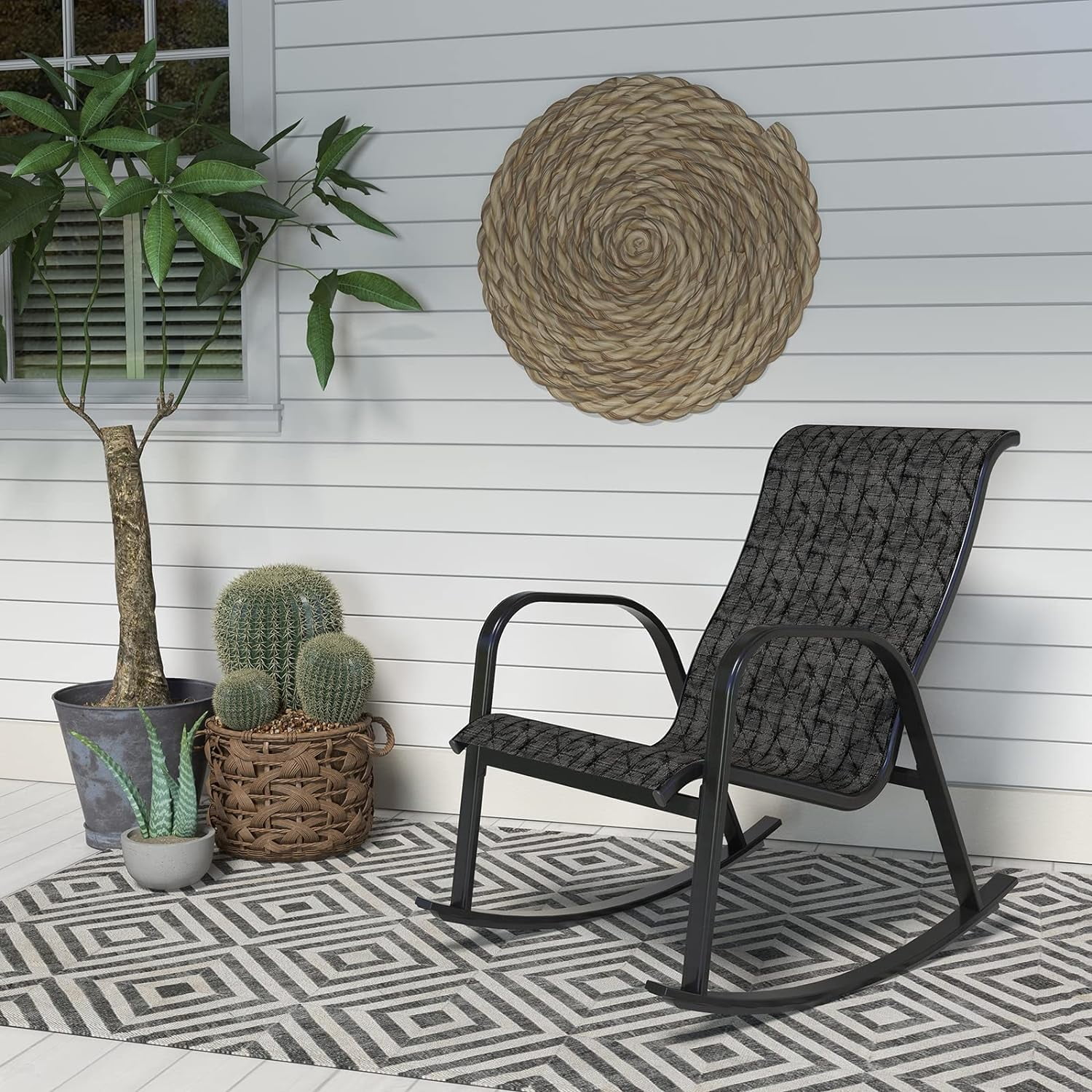 wOod-it Patio Outdoor Mesh Sling Rocking Chair,Outside Steel Rocker ...