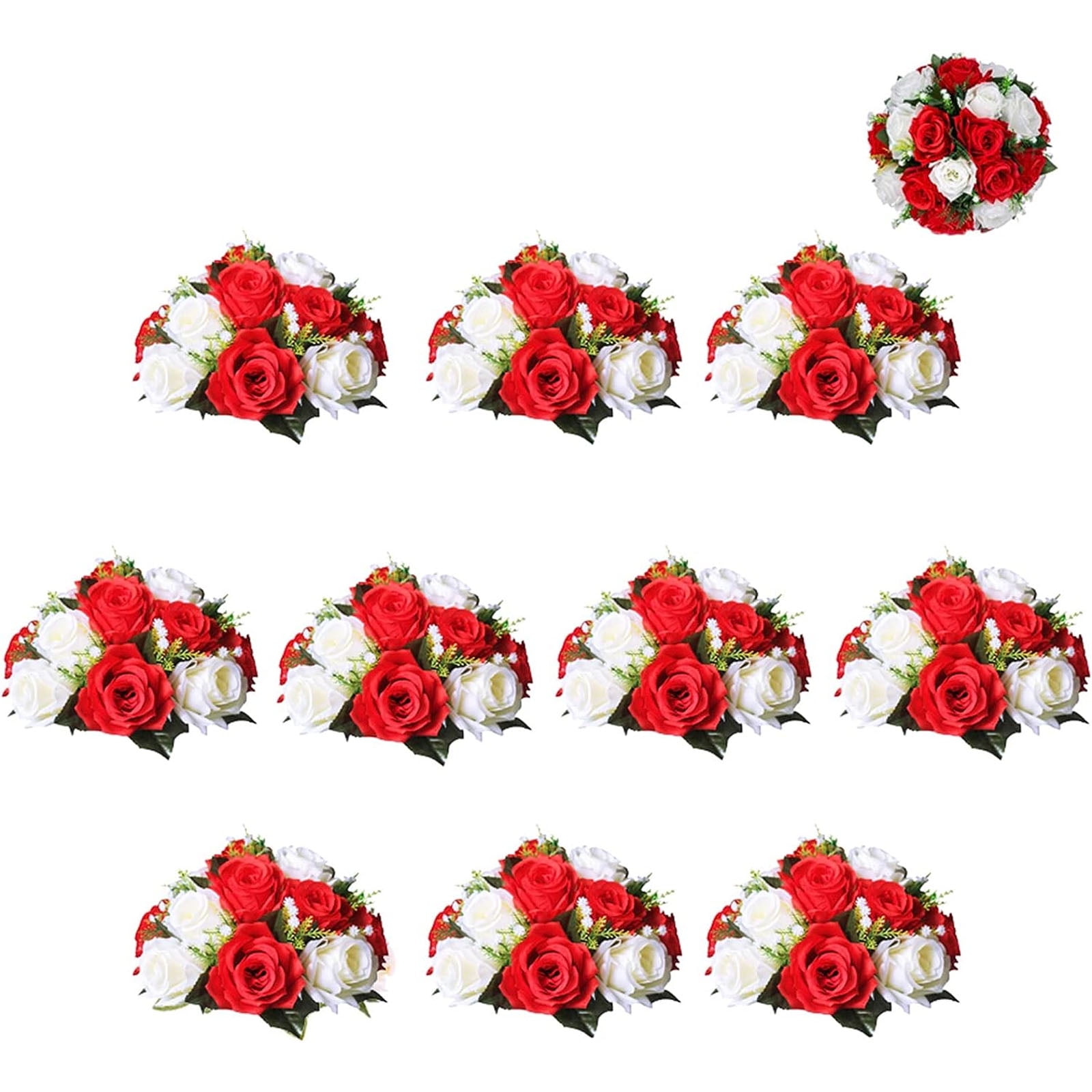 Blosmon Silk Rose Decoration, 10 Pcs Wedding Centerpieces, Artificial Roses - Walmart.com