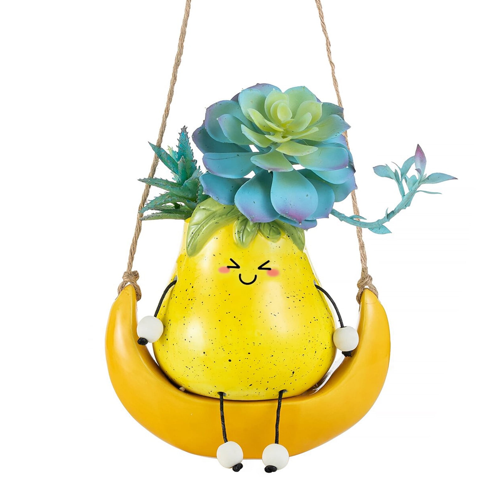 Blosmon Hanging Swing Planter for Indoor Plant - Cute Outdoor Swinging ...