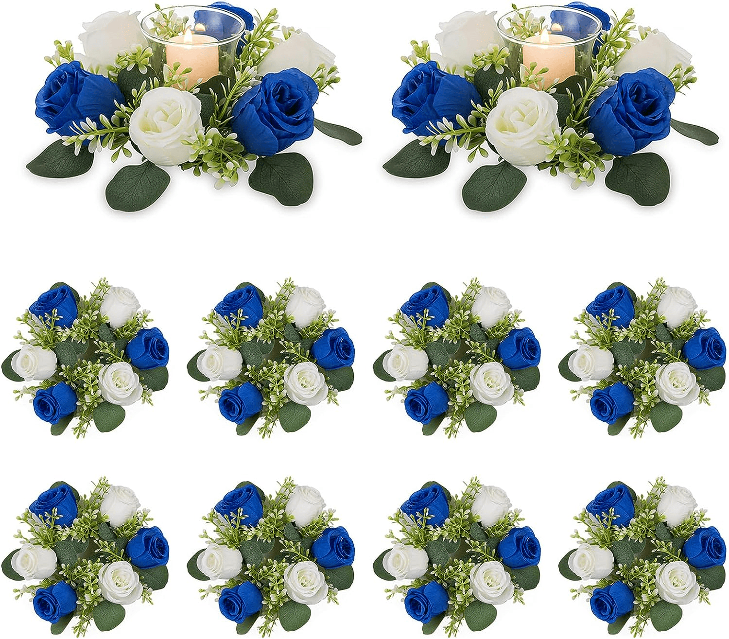 Blosmon Small Candle Rings Wreaths 10 Pcs 2.9 inch Inner Diam Royal ...