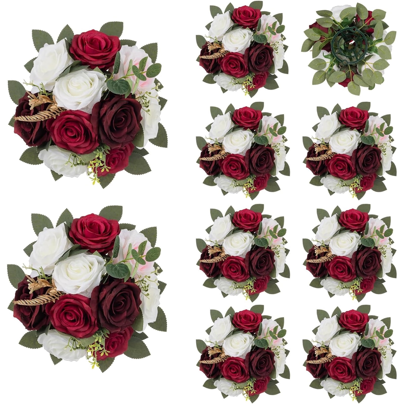 Blosmon Wedding Fake Flower Ball for Centerpiece Table Decoration 10 ...