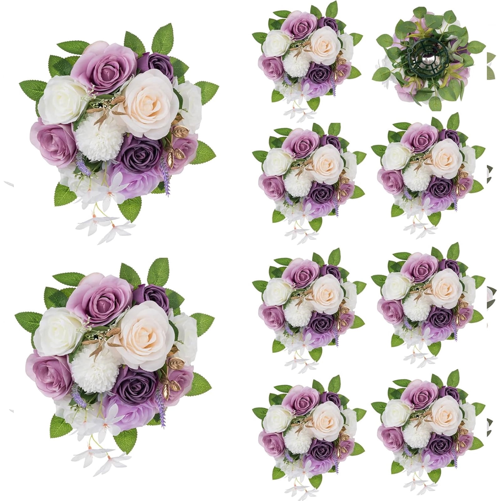 Blosmon Wedding Fake Flower Ball for Centerpiece Table Decoration 10 ...