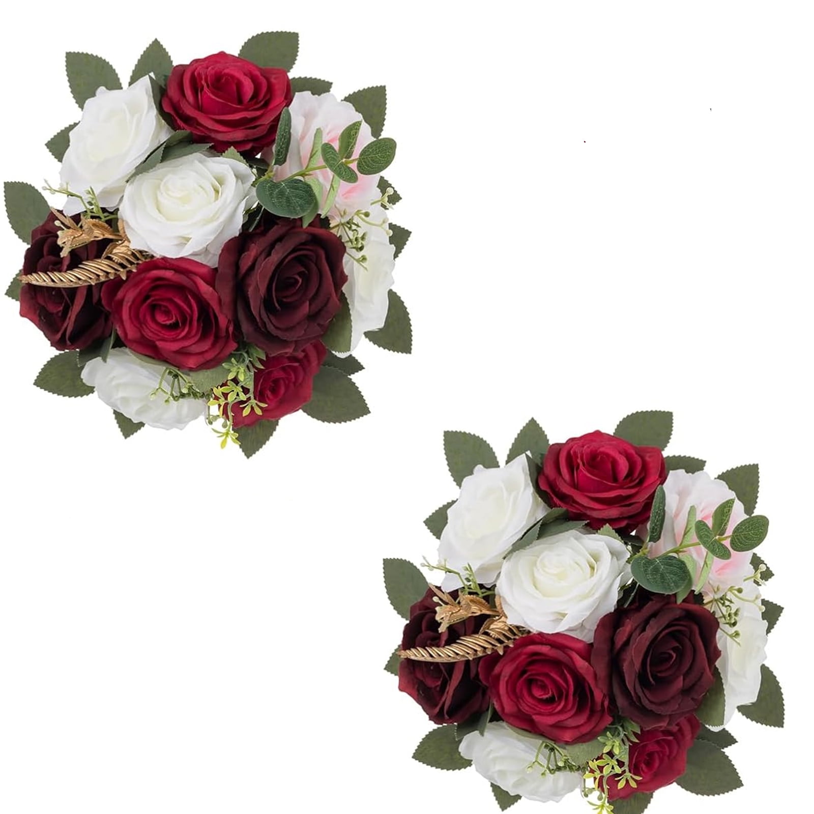 Blosmon Wedding Fake Flower Ball for Centerpiece Table Decoration 2 Pcs ...