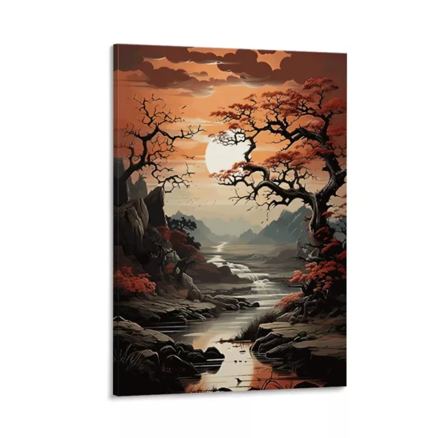 Blossom Beautiful Mountain Poster Art Print Home Decor Wall Art ...