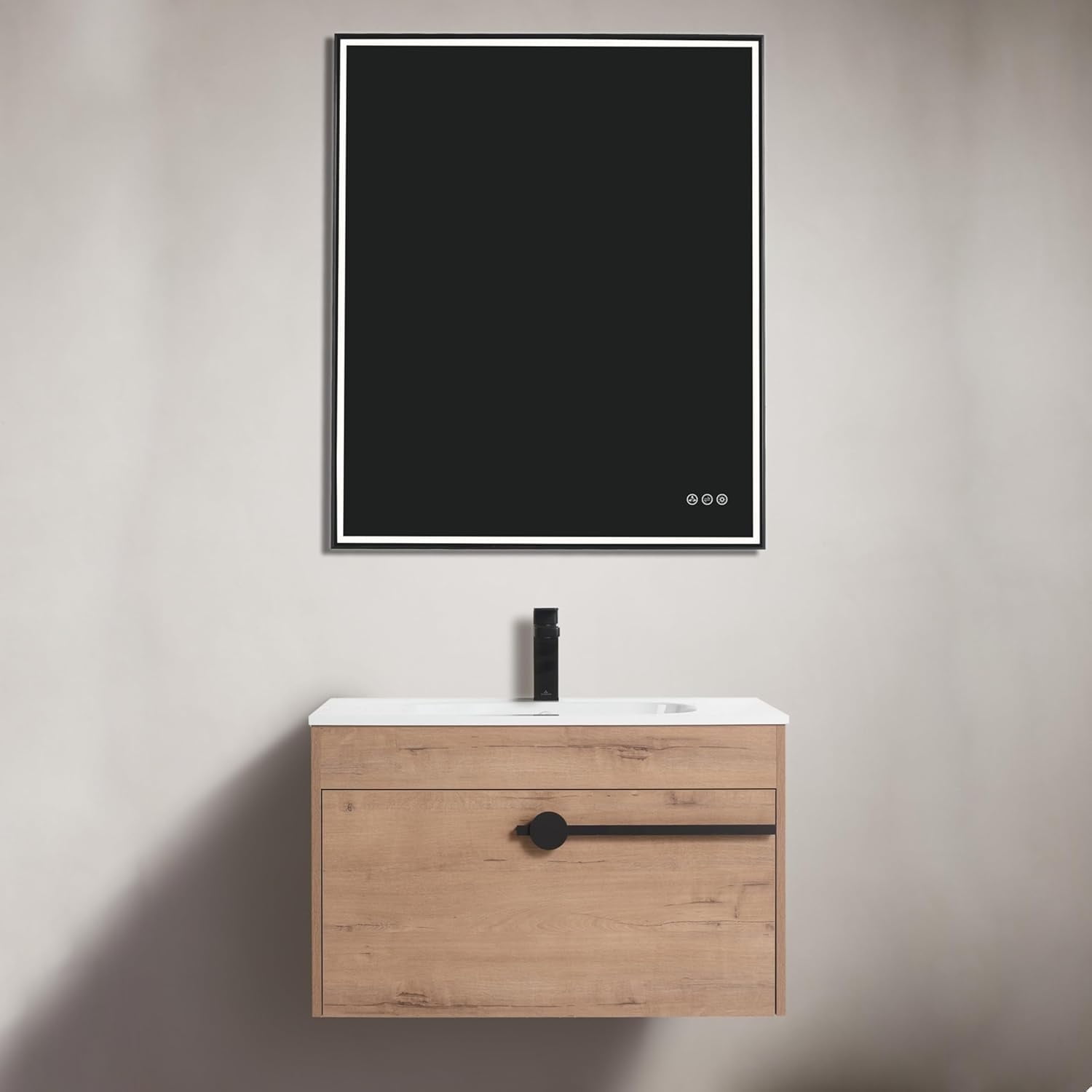 Blossom Bilbao 36" Wall-Mounted Vanity with SMC Sink, Soft-Close & Push ...