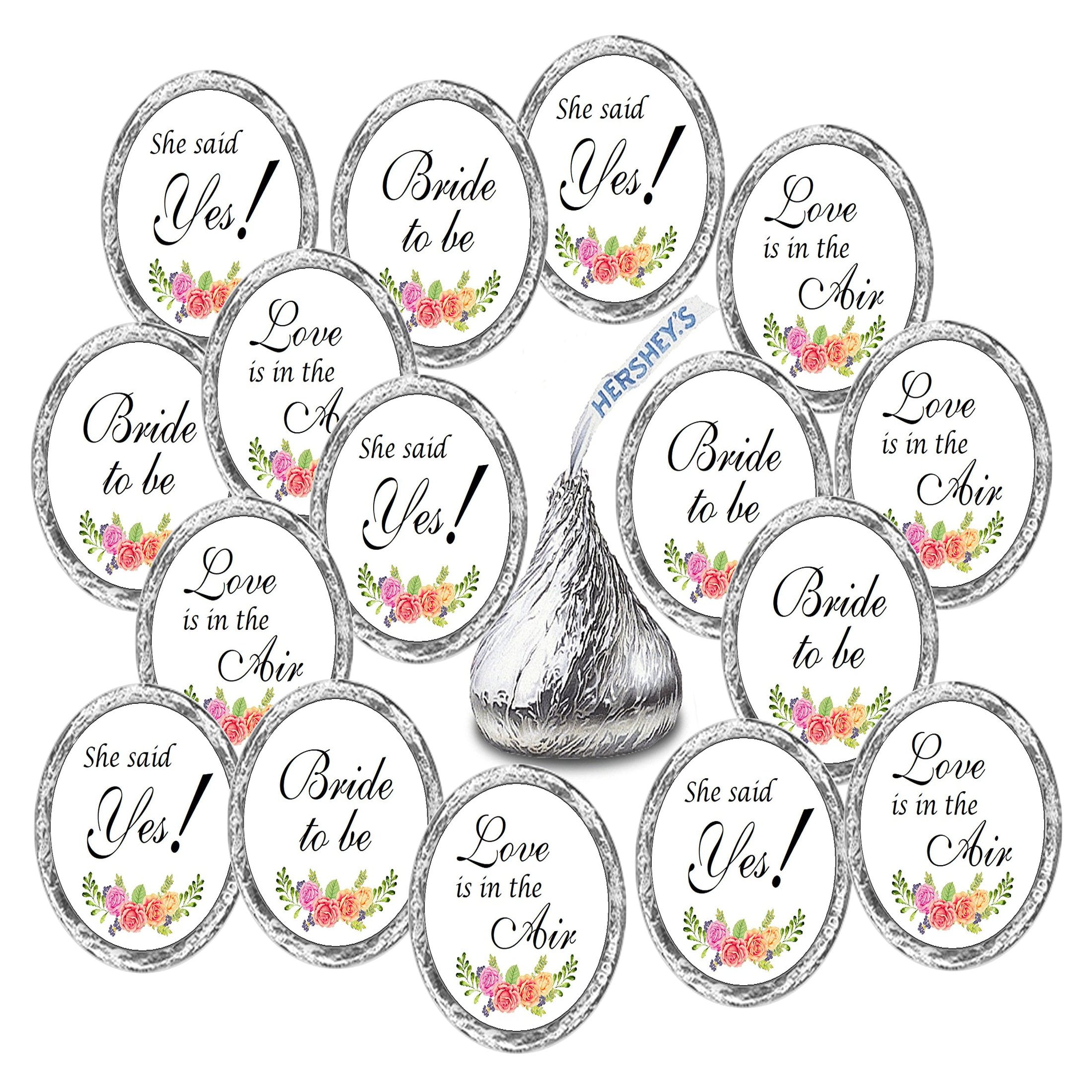 Blossom Bliss Bridal Kisses Stickers for Engagement Celebrations ...