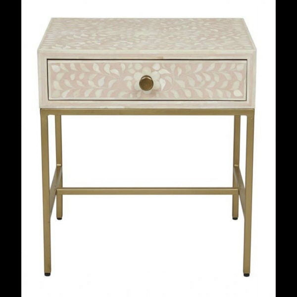 Blossom Bone inlay bedside Pink, Bone inlay nightstand Pink, bone inlay ...