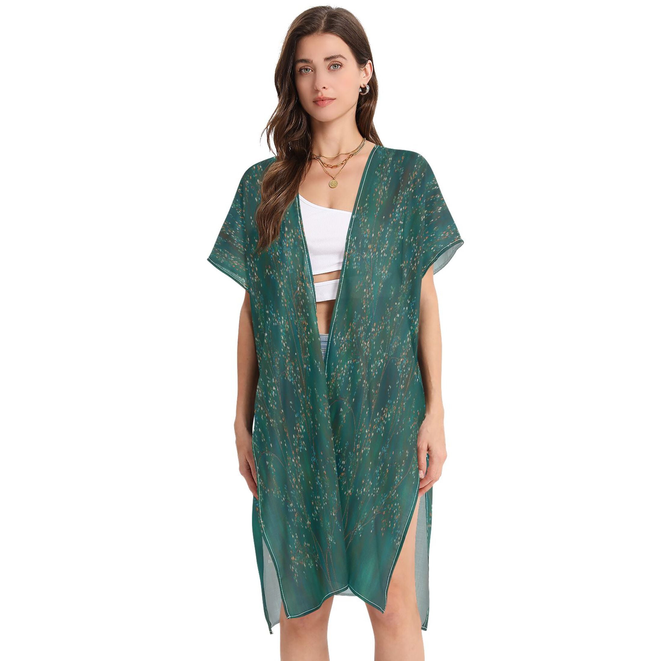 Blossom Branches Women's Swimwear Cover Up Summer Cardigan Beach Pool ...