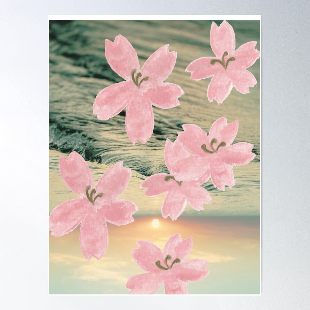 Blossom Breeze Poster Wall Art Modern Wall Decor For Living Room ...