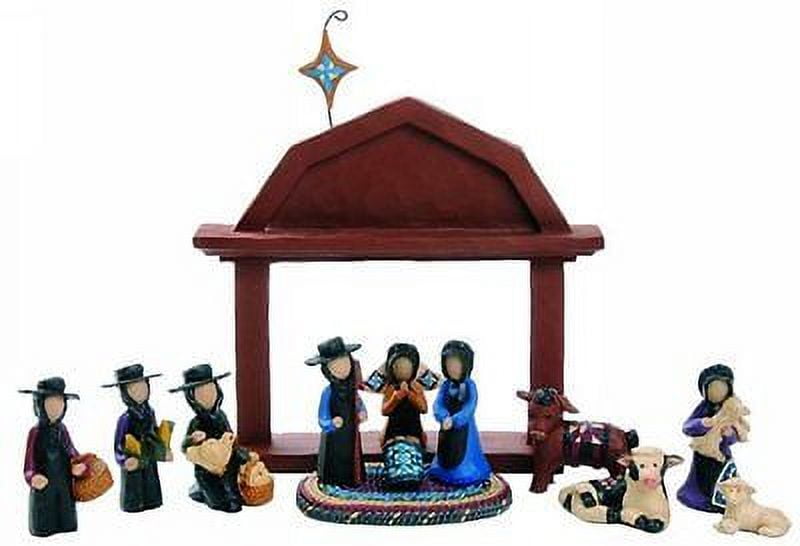 Blossom Bucket Amish Nativity Christmas Decor (Set of 13), 6-1/2 by 7-1 ...