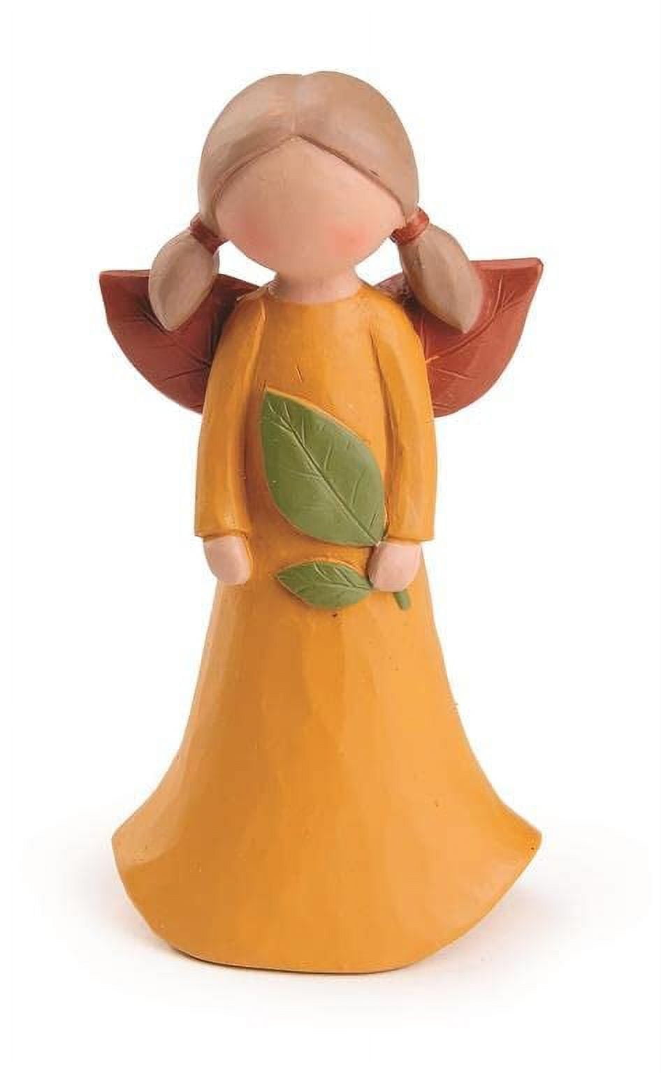 Blossom Bucket Harvest Angel with Gold Dress Figurine, 4.25-inch Height ...