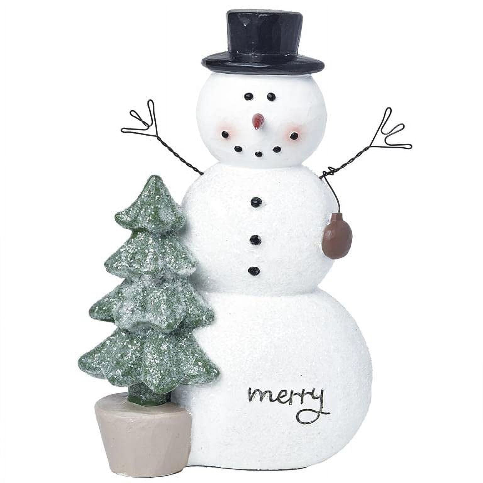 Blossom Bucket Merry Snowman Holding Ornament with Christmas Tree ...