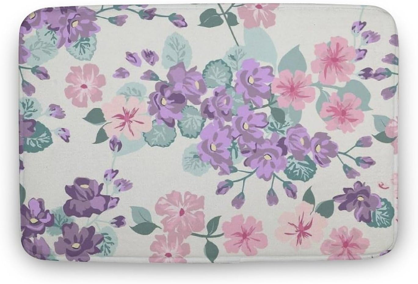 Blossom Flowers Door Mat Non-Slip Washable Entry Rug, Shoes Scraper ...