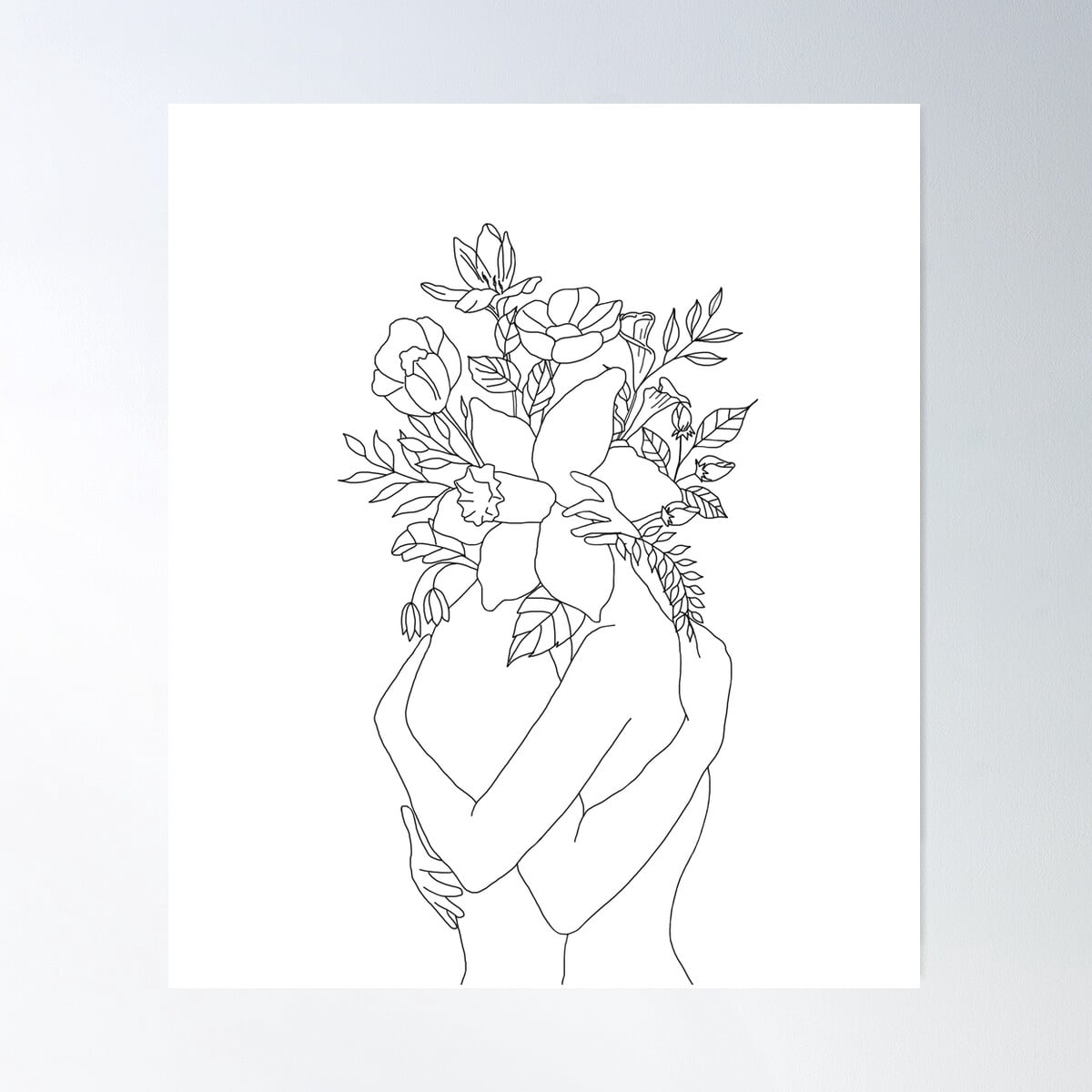Blossom Hug Poster Wall Art, Modern Wall Decor For Living Room Bedroom ...