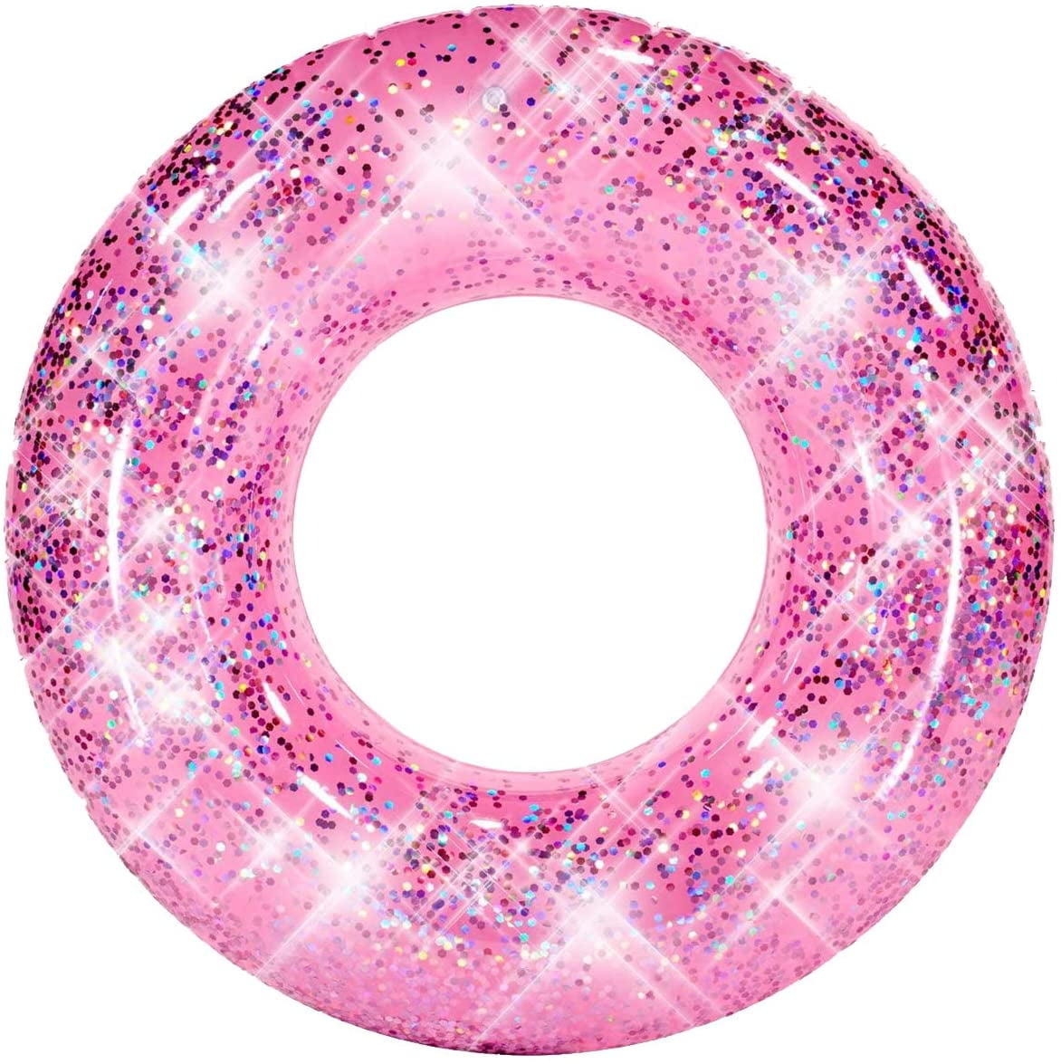 Blossom Pink Glitter Swim Ring for Pool Beach Lake Glitter Pool ...