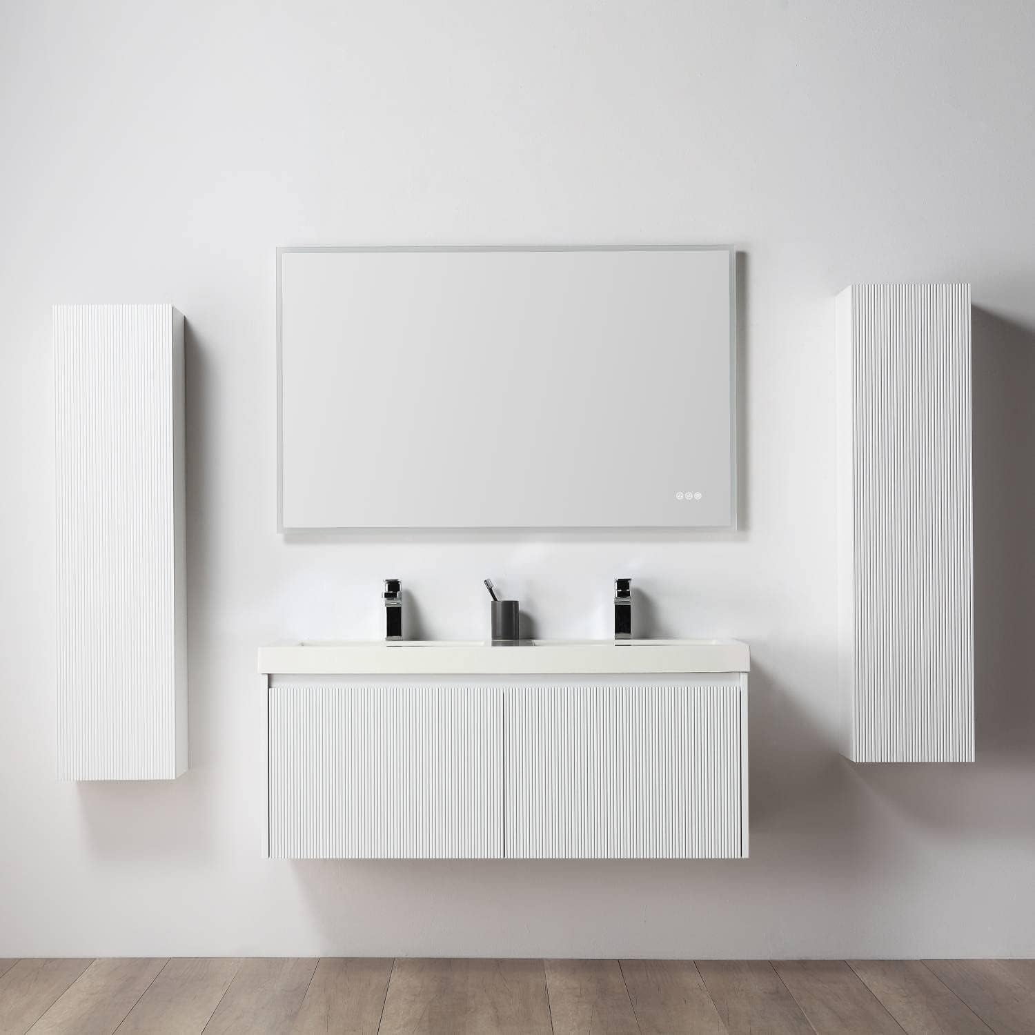 Blossom Positano 48" Double Sink Floating Vanity Set | Matte White ...