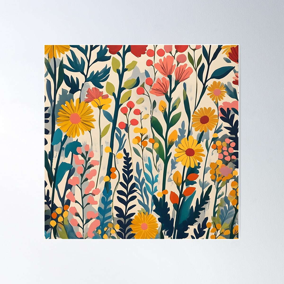 Blossom Rhapsody Poster Wall Art, Modern Wall Decor For Living Room ...